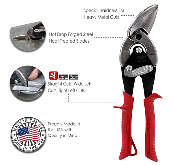 MIDWEST Special Hardness Aviation Snip - Left Cut Offset Stainless Ste – FLAT METAL PATTERNS